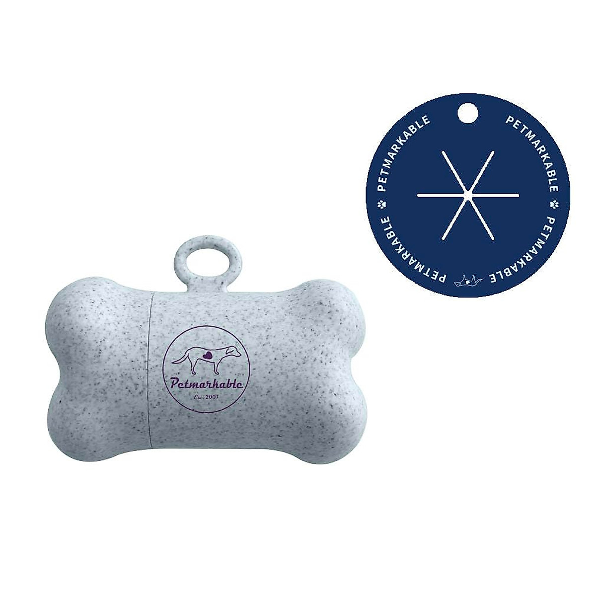 Petmarkable Complete Earth-Conscious Dog Waste Kit: Wheat Straw Waste Bag Dispenser with one corn starch 15-bag waste bag roll, Carabiner, Elastic Band for Secure Leash Attachment, Leak-Proof (Blue)