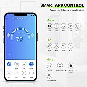 Magshion Window Air Conditioner 12000 BTU, Wi-Fi Enabled or Remote Control, Cooling for Large Rooms up to 450 Sq. Ft., 12K BTU Window AC Unit with Easy Install Kit