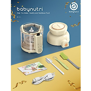 Babynutri Auto Baby Food Maker, Glass Baby Food Mills, Baby Blender & Steamer and Puree Maker with Auto Cooking, Easy Cleaning, Dishwasher Safe, Cook at Home, Touch Screen Control