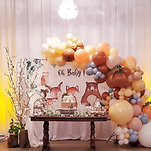 Woodland Baby Shower Backdrop Creatures Banner Fawn Animal Friends Woodland Party Supplies Decorations Woodland Gender Reveal Photo Props Background -7 x 5ft