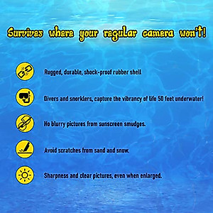 Kodak Sport Waterproof Single Use Camera with Floating Strap and Cloth