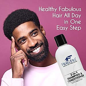 FRAGFRE 2 in 1 Shampoo and Conditioner 12 oz - Fragrance Free Conditioning Shampoo for Short to Medium Hairs - Color Safe Wash and Go - Sulfate Free Cleansing Conditioner for Sensitive Scalps (1 Pack)