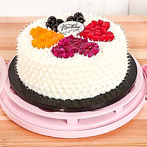 ZOAJU Plastic Cake Carrier with Handle and Removable Cupcake Holder Cake Container, Holds up to 11 Cupcakes for Transporting Pies, Cookies, Desserts(Pink)