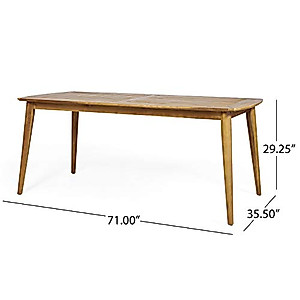 Christopher Knight Home Ashley Outdoor 7 Piece Acacia Wood Dining, Teak and Dark Gray