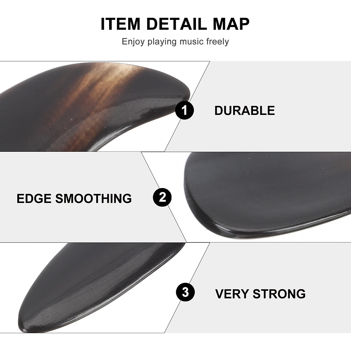 Professional Guzheng Nails Black Ox Horn Finger Protectors for Guzheng Beginners Guqin Instrument (Large), 3x1.3cm, CM0B1150VCU1MM11QN2