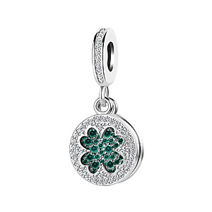 TGLS Lucky Four Leaf Clover Charms Compatible With Pandora Charms Bracelets