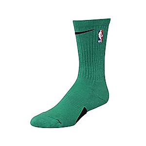 Nike Elite Performance Crew (1 Pair) Mens Athletic Socks Size L, Color: Green/Black-Green