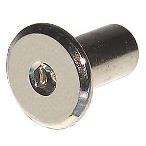 1/4" Furniture Connector Cap Flat Head Nuts - Chrome (10 Pack) - 17mm Diameter Button Head