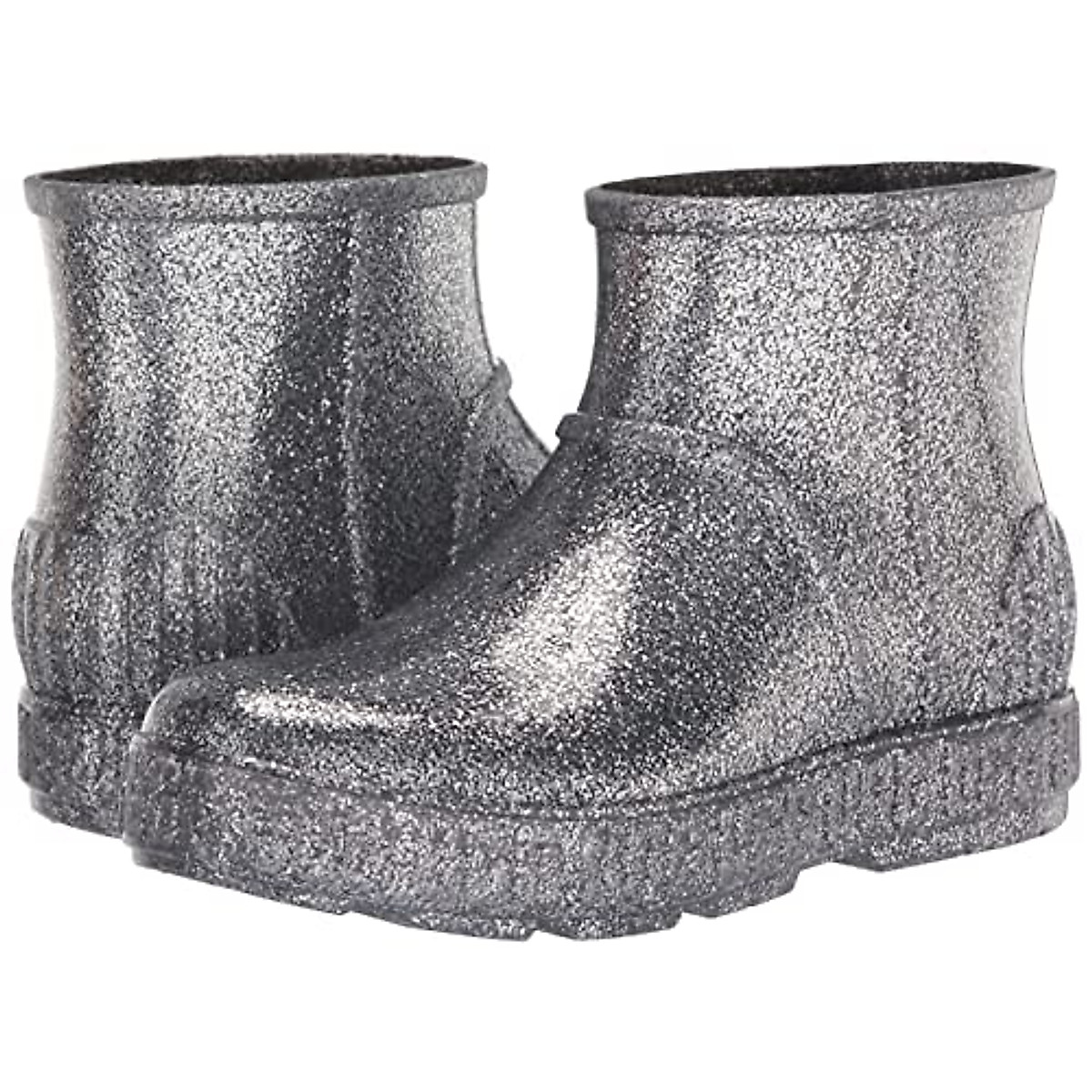 UGG K DRIZLITA Rain Boot, Glitter Grey, 3 US Unisex Little Kid