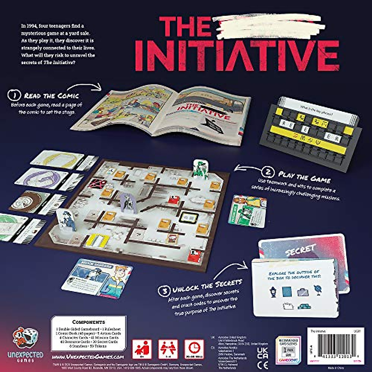 The Initiative Board Game | Strategy/Narrative Puzzle/ Escape Room Game for Adults and Kids | Ages 8 and up | 1 to 4 Players | Average Playtime 30 – 60 Minutes | Made by Unexpected Games