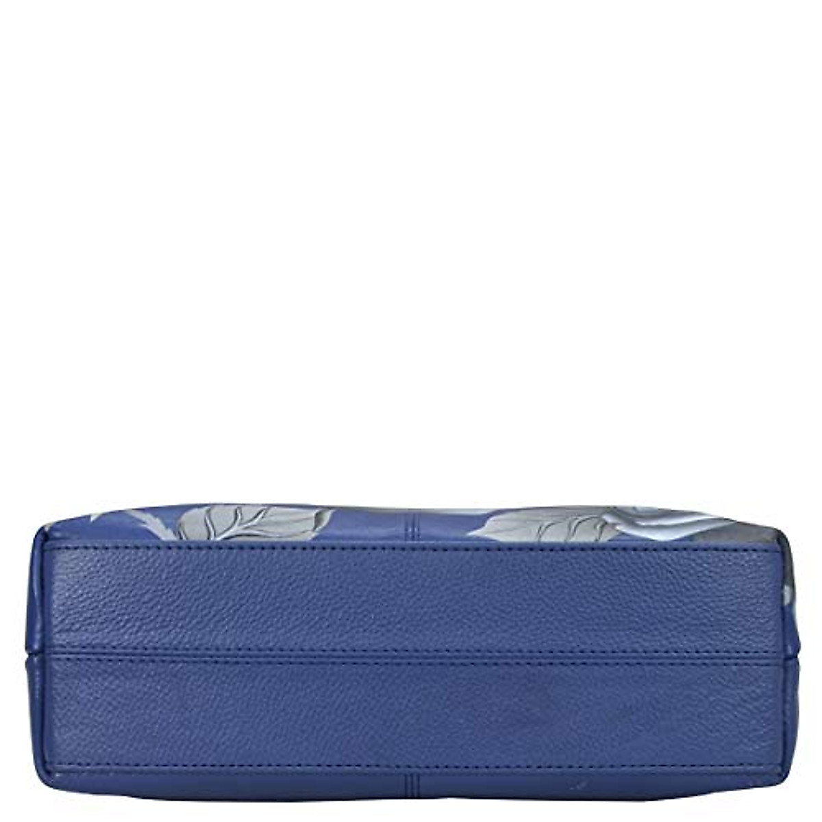 Anna by Anuschka Women's Genuine Leather Medium Crossbody Handbag, Hand Painted Exterior, Romantic Rose Blue