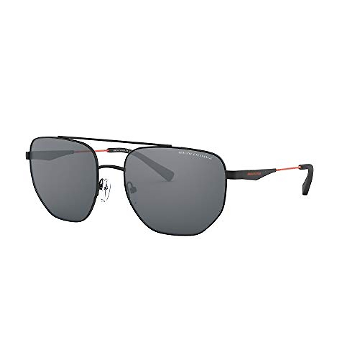 A|X ARMANI EXCHANGE Men's AX2033S Square Sunglasses, Matte Black/Light Grey Mirrored/Black, 59 mm