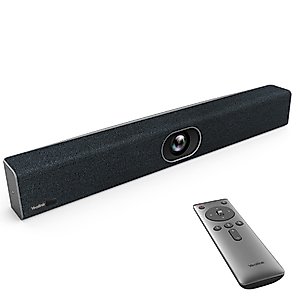 Yealink UVC40 Video Conference Room Camera Teams Zoom Certified, 4K Webcams All-in-One Video and Audio Conferencing Video Bar, 133° Wide Angle Webcam, Speaker Tracking, PC Connected via USB-A