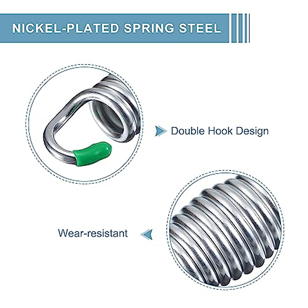 uxcell 2Pcs Porch Swing Springs, 1300 Lbs Capacity Galvanized Iron Swing Hangers for Ceiling Mount Swing Hammock Hanging Chair Sandbags, Silver