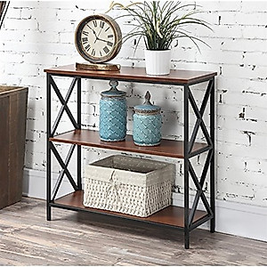 Convenience Concepts Tucson 3 Tier Bookcase, Black / Cherry