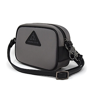 Anti-Theft Waterproof Mini Cross-Body Bag with Adjustable Faux Leather Strap (Grey)
