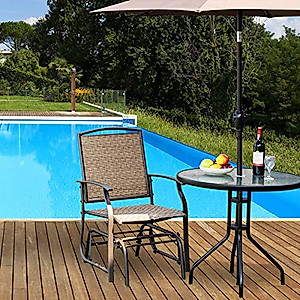 Giantex Outdoor Glider Chair W/Sturdy Metal Frame & Breathable Mesh Fabric, Porch Lounge Swing Rocking Chair for Lawn, Garden, Porch, Backyard, Poolside, Patio Glider for Outside