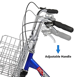 PEXMOR Adult Folding Tricycle, 20 Inch 3 Wheel Bikes Tricycle for Adults Single Speed, Foldable Adult Trike for Women/Men/Seniors, Three Wheel Cruiser Bike w/Front & Rear Basket for Shopping,Picnic