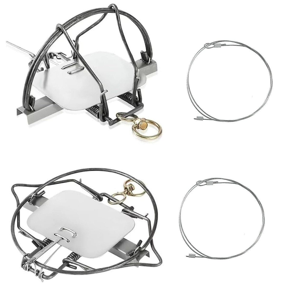 2Pack Live Animal Traps,Animal Spring Traps, Animal Hunting Trap for Raccoon Rabbit Skunk Possum Coyote Fox,7 inches