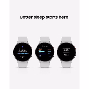 Samsung Galaxy Watch 4 40mm Smartwatch with ECG Monitor Tracker for Health Fitness Running Sleep Cycles GPS Fall Detection LTE US Version, Silver (Renewed)