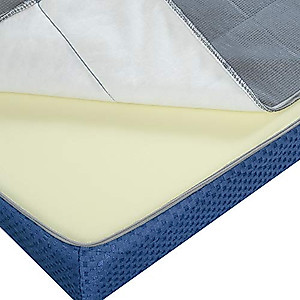 PrimaSleep 4 Inch Tri Folding Memory Foam Topper, Foldable, Guest Bed,Full Size, Blue