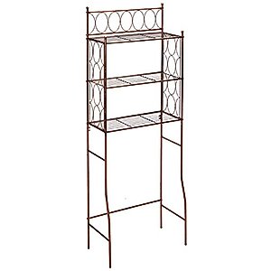 Kings Brand Furniture Over The Over The Toilet Shelf, Brushed Copper