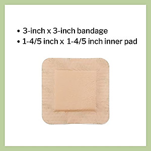 McKesson Hydrocellular Foam Dressings, Sterile, Silicone Adhesive with Border, Dimension 3 in x 3 in, Pad 1 4/5 in x 1 4/5 in, 10 Count, 1 Pack