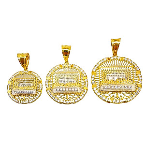 27-38 MM DIAMETER APOSTLES LAST SUPPER PENDANT CHARM REAL 10K YELLOW GOLD SG-2014 (27 MM)