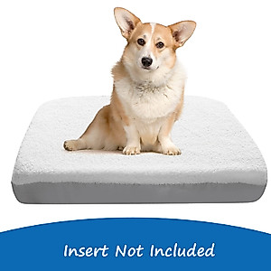 Dog Bed Covers Replacement Washable (Cover Only), Waterproof Warm Dog Mattress Cover Plush Dog Bed Cover-Easy to Remove, Plush Dog Pillow Cover, Soft and Comfortable Puppy Pet Bed Cover