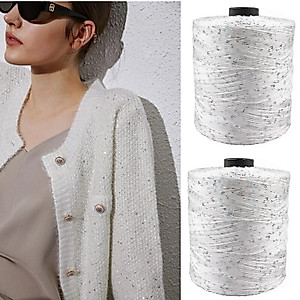 1000g/Ball 7000M Summer ice Silk Mercerized Yarn Special Sequin Yarn DIY Hand Woven Rag Doll Knitting Wool Blanket (Color : 43)