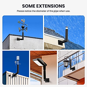 Ueevii Universal Wireless Bridge Bracket Mount/3.8cm Diam Wall-Mounted Mount/Sturdy and Durable/Wildly Used on Outdoor Wireless Bridge,Access Point and Other Scenarios/2-Pack