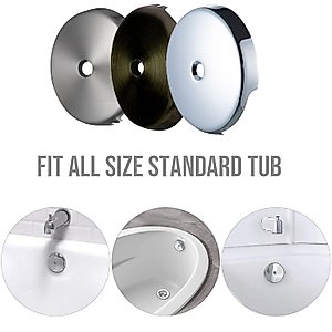 UNI-DRAIN Bathtub Drain Overflow Face Plate One/Single Hole Matching 3 Screws Tub Drain Overflow Plate (Chrome)
