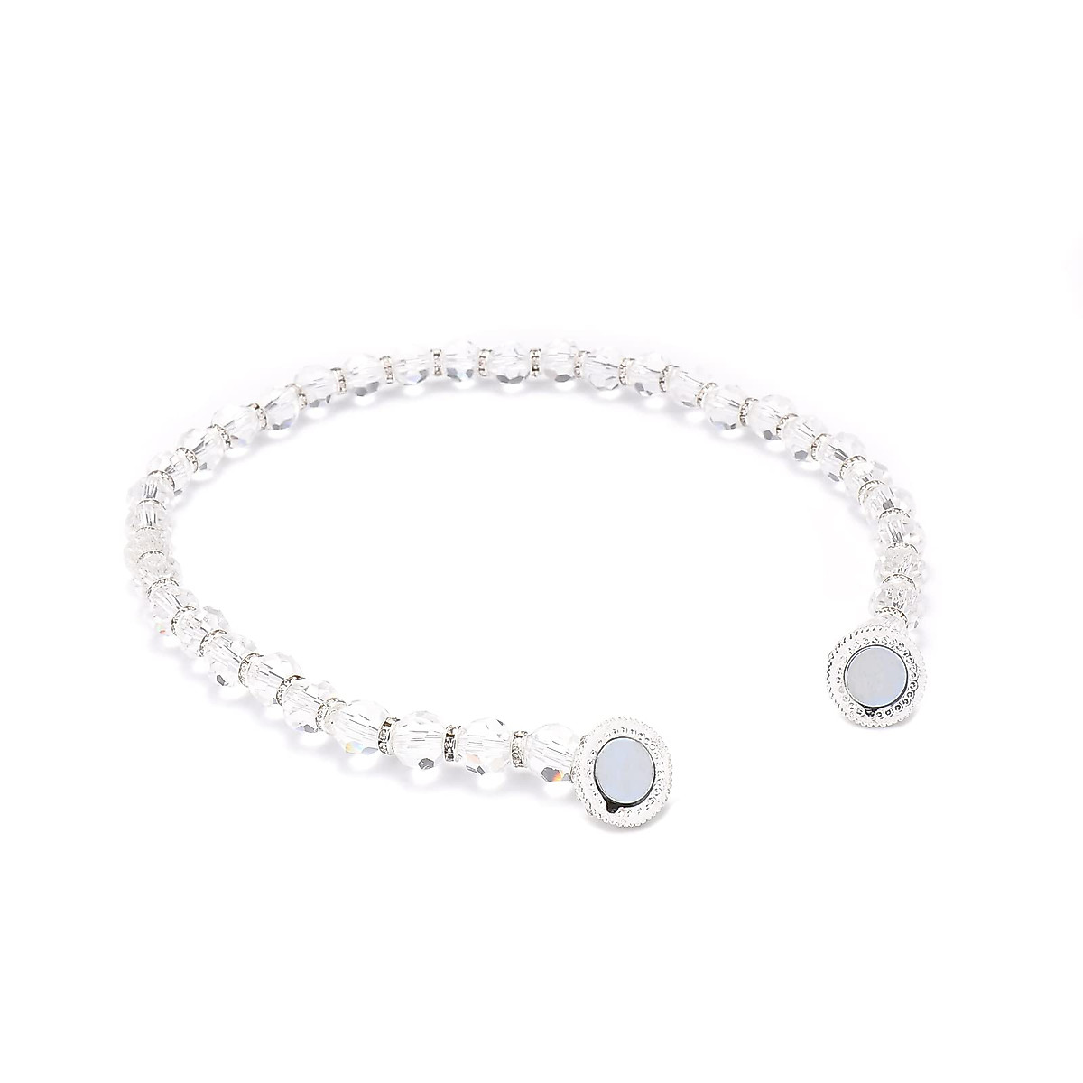 SUQ I OME 2 Pack of Crystal Beaded Curtain tiebacks Magnetic Curtain Tiebacks Holdbacks Curtain Clips Curatin Holder Blingbling Curtain Holdbacks for Drapes (40cm)