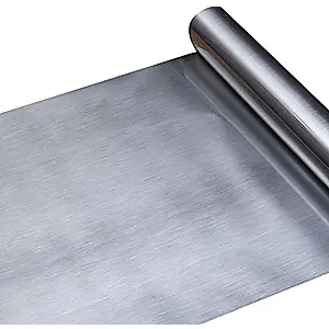 Walldecor1 Stainless Steel Contact Paper for Dishwasher Appliances Refrigerator Oven Fridge, Metal Covering Self Adhesive Shelf Drawer Liner, Dishwasher Cover (Silver, 11.8" x 78.7")