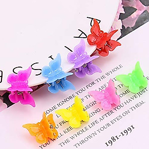 WEFOO 100 Pack Butterfly Hair Clips for Girls and Women, Beautiful Bulk Small Mini Butterfly Hair Clips, Assorted Color