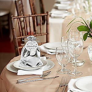 BEAVOING Pack of 50 5"x 7" Heavy Duty Silver Drawstring Organza Jewelry Pouches Wedding Party Christmas Favor Gift Candy Chocolate Bags(Silver, 5"x 7")