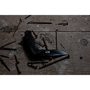 Smith & Wesson M&P SWMP13GS 8.2in High Carbon S.S. Folding Knife with 3.5in Serrated Clip Point Blade and Aluminum Handle for Outdoor, Tactical, Survival and EDC,Black