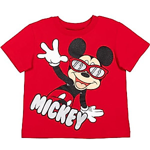 Disney Mickey Mouse Infant Baby Boys T-Shirts and French Terry Shorts Red/Grey 18 Months