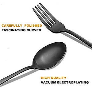 Matte Black Silverware Set Serve for 8, 40 Pieces Heavy Stainless Steel Flatware Set Utensils Cutlery Tableware Set Including Steak Knife Fork and Spoon, Gift Package for Wedding Housewarming