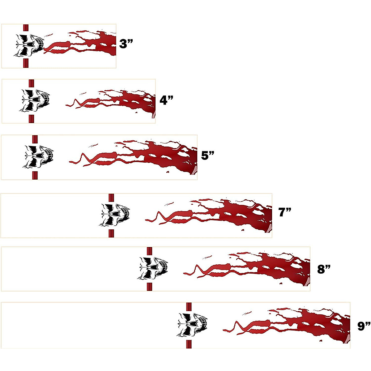 White Water Archery Laminated White Blood Trail & Skull 1 Arrow Wraps 15 Pc Choose Length Width (3, 1.12)