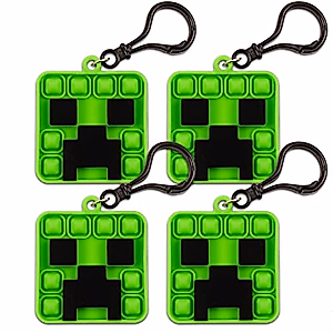 Minecraft Mojang Minecraft Pop Fidget Toys Set - Bundle Including 4 Minecraft Creeper Fidget Keychains and More for Kids Minecraft Fidget Toys minecraft fidget toys mine craft fidget toys