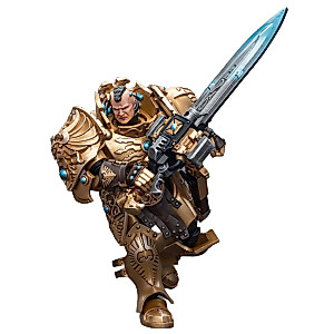 HiPlay JoyToy Warhammer 40K Collectible Figure: Adeptus Custodes Custodian Guard with Sentinel Blade 1:18 Scale Action Figures JT7837 (Guard with Sentinel Blade)