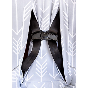 Niko Easy-Wash Children's Car Seat Cover & Liner - Cotton Jersey Gray & White Arrow Pattern - Universal FIT - Crash Tested - Waterproof SEAT Bottom - Easy to Clean - Machine Washable