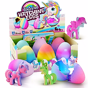 Dan&Darci Unicorn Hatching Surprise Eggs for Kids - 6 Pack - Grows 600% - Unicorn Toys for Girls & Boys Age 3-8 - Birthday Gift Ideas and Party Favors for 3+ Year Old Girl - Gifts for Ages 3 4 5 6 7 8