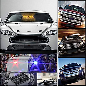 LED Emergency Warning Light XTAUTO 16 LED High Intensity Windshield Hazard Warning Flashing Strobe Law Enforcement Interior Roof Dash Windshield Lamp Lights with Suction Cups for Car Truck Green
