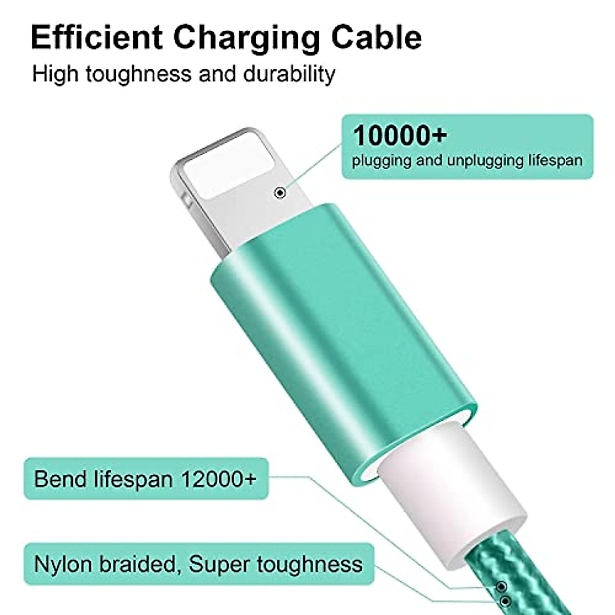 iPhone Charger,Apple MFi Certified 5 Pack iPhone Charger Cable iPhone Cord Nylon Braided Compatible with iPhone 13 Pro/13/12/11 Pro/11/XS MAX/XR/8/7/6s…