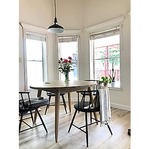 CLAXY Industrial Plug-in Barn Pendant Lighting Black Farmhouse Pendant Light with On/Off Switch 197 Inches Cord