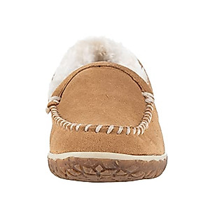 Minnetonka Womens Tempe Moccasin Slippers, Cinnamon, Size 8