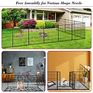Jhsomdr Dog Playpen Outdoor 32" Height Foldable 32 Panels Heavy Duty Metal Portable Dog Pens Indoor Anti-Rust Exercise Dog Fence with Doors for Large/Medium/Small Pets Play Pen for RV Camping Yard