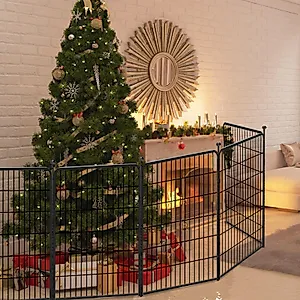 Decorative Garden Fence 32 Pack Black Metal Fence Panels 40in(H) x72ft(L) Temporary Fencing for Yard, Patio, Outdoor, Landscape, Flower Bed Animal Barrier Border for Dog